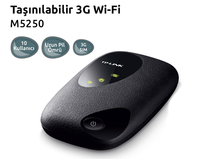 TP-LINK M5250 3G Mobil KABLOSUZ Taşınabilir 3G Wi-Fi 1033