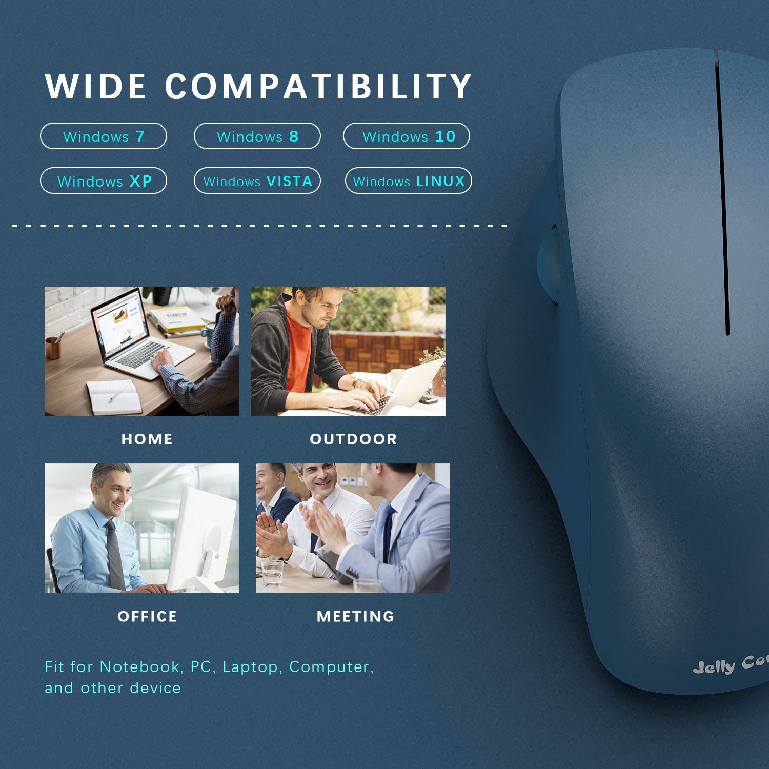 Jelly Comb Wireless Scrollball Ergonomik Mouse 10980