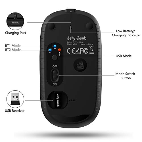 Jelly Comb MS02B Triple Mode Bluetooth Mouse 36362