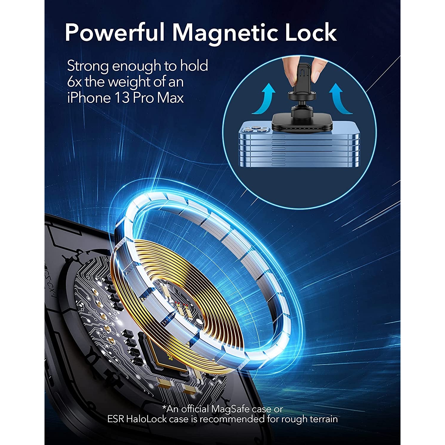 ESR HaloLock Serisi Manyetik Kablosuz Araç Şarj Cihazı 83689