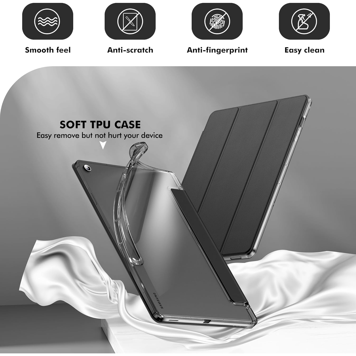 INFILAND Galaxy Tab S10 FE Plus Şeffaf Kılıf 96050