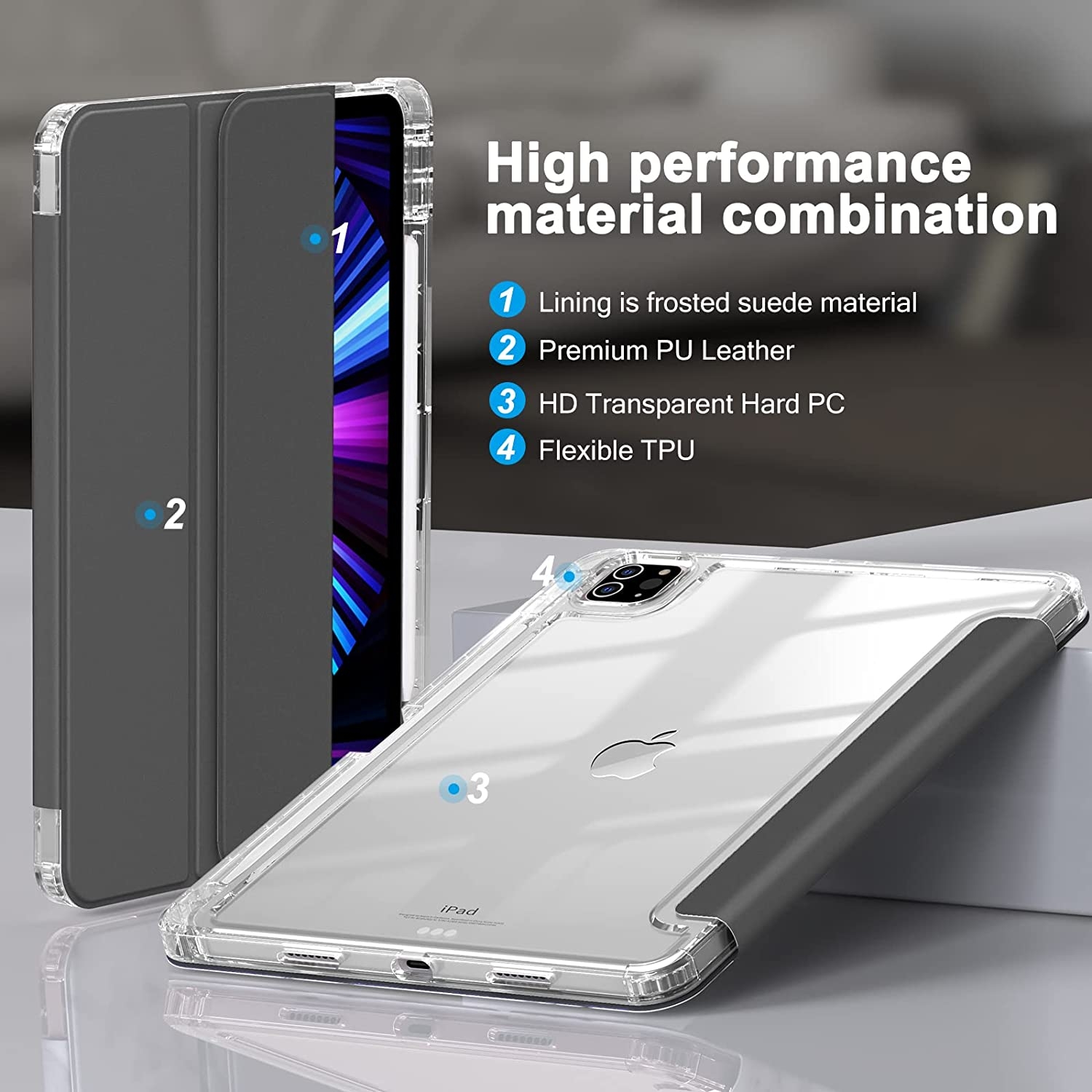 Infiland iPad Pro Kalem Bölmeli Kılıf (11 inç)(4.Nesil) 84565