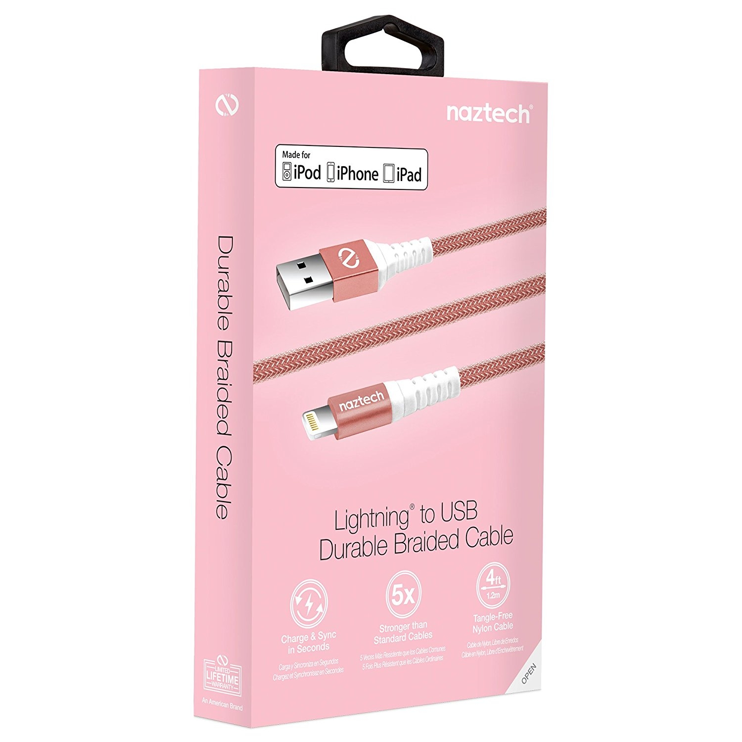 Naztech Lightning to USB Örgülü Şarj/Senkronizasyon Kablosu 6957