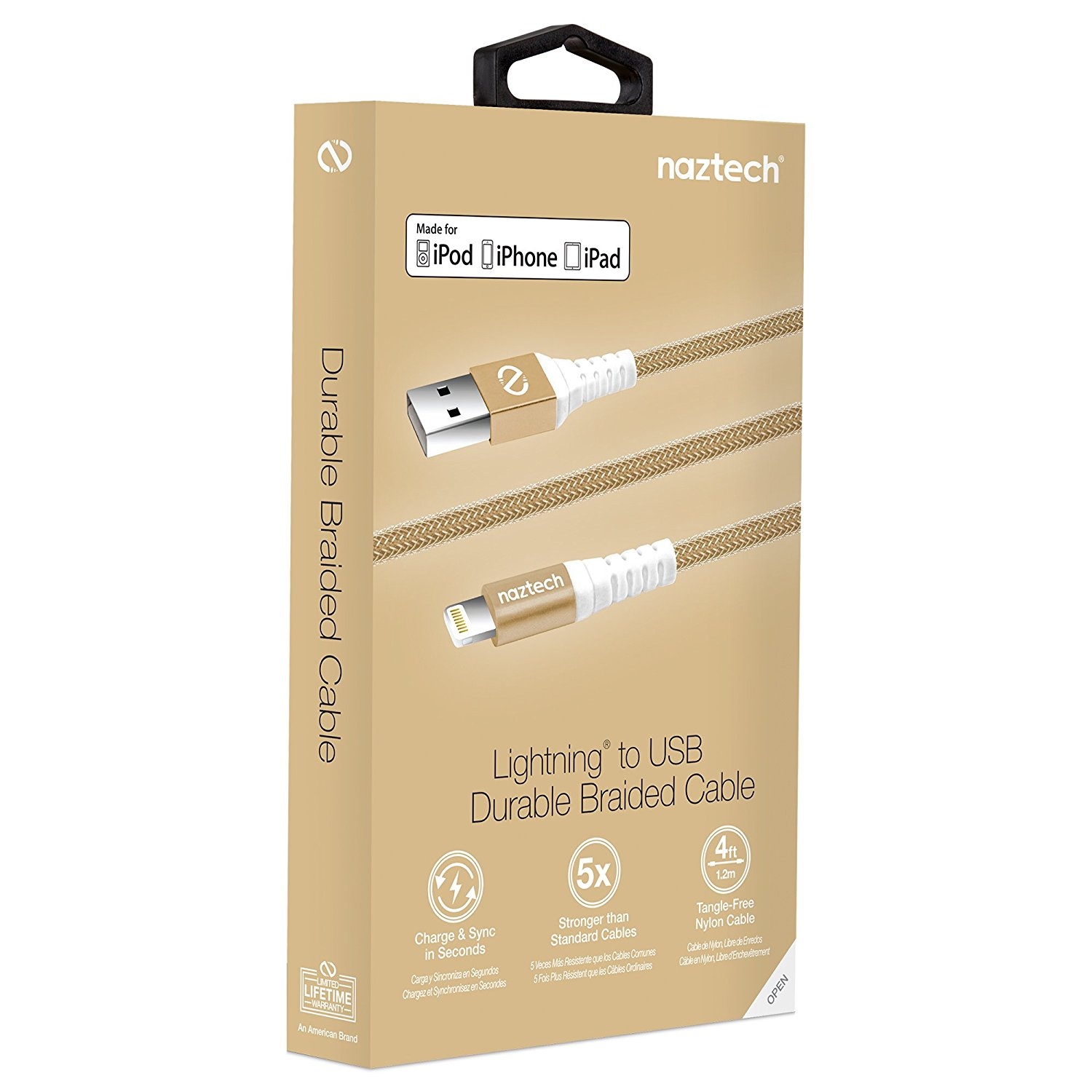 Naztech Lightning to USB Örgülü Şarj/Senkronizasyon Kablosu 6957