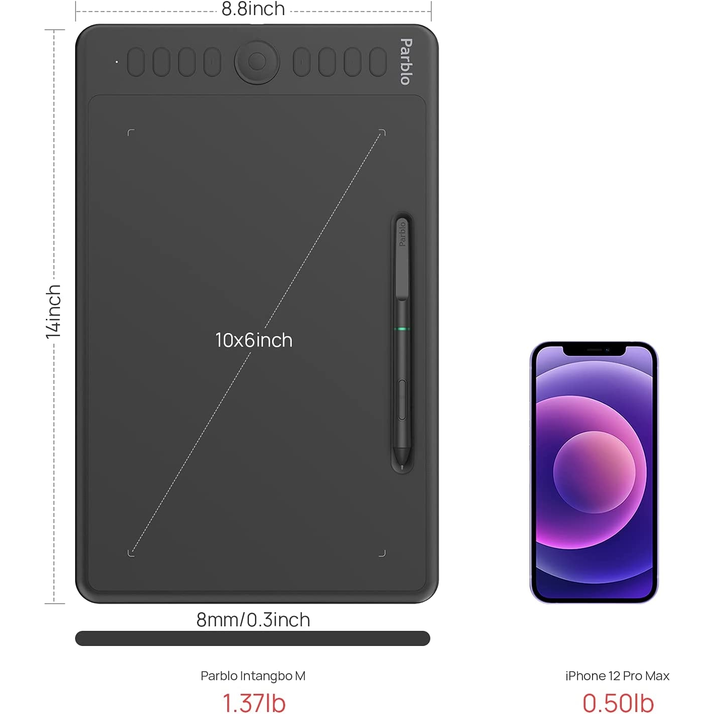 Parblo Intangbo Kablosuz Grafik Çizim Tableti 82512