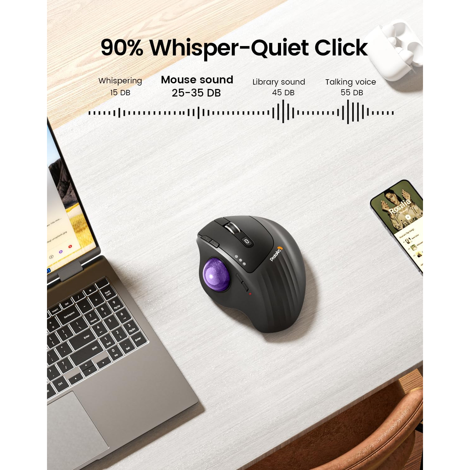 ProtoArc Bluetooth Vertical Trackball EM01 Mouse 94126