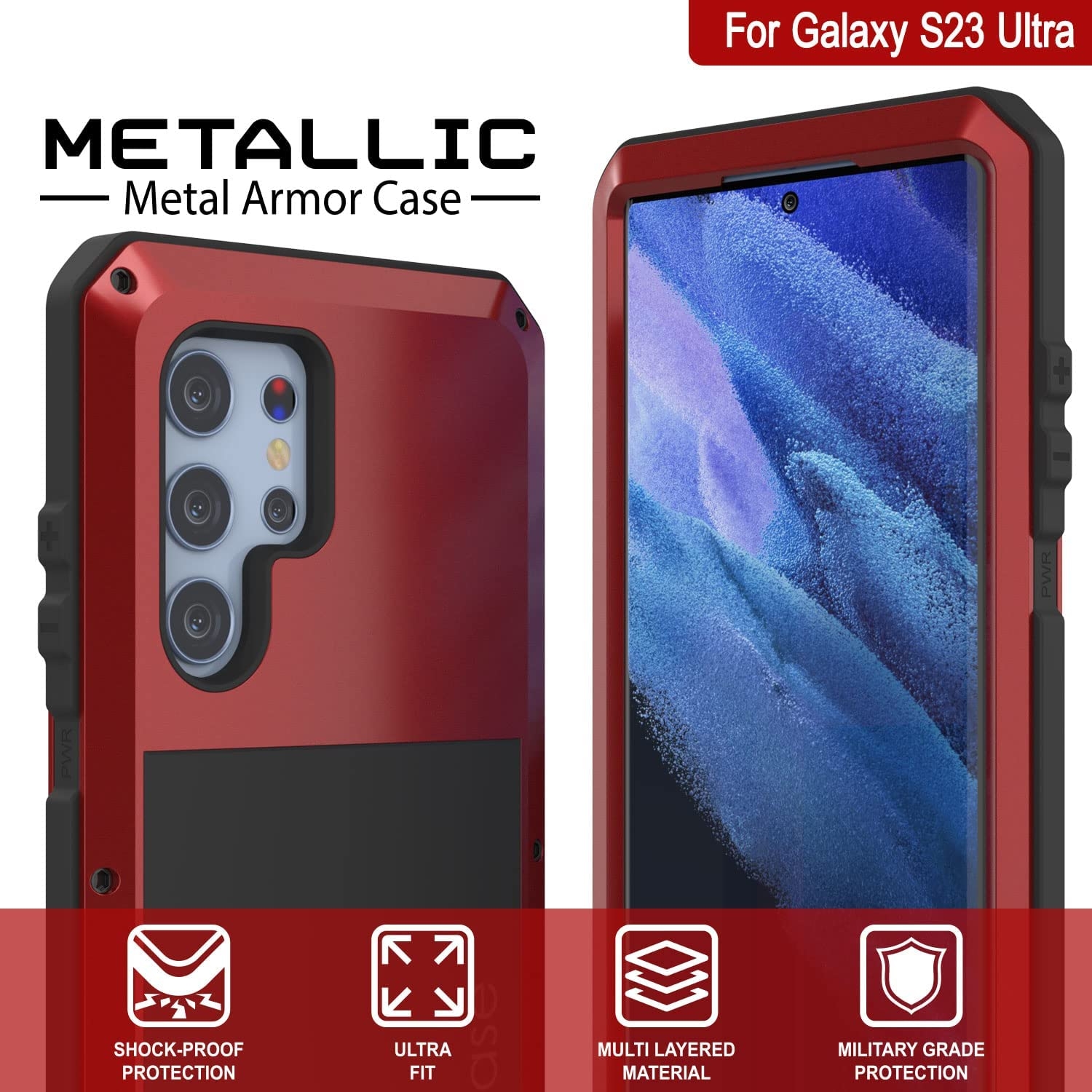 Punkcase Armor Serisi Galaxy S23 Ultra Darbeye Dayanıklı Kılıf (MIL-STD ...