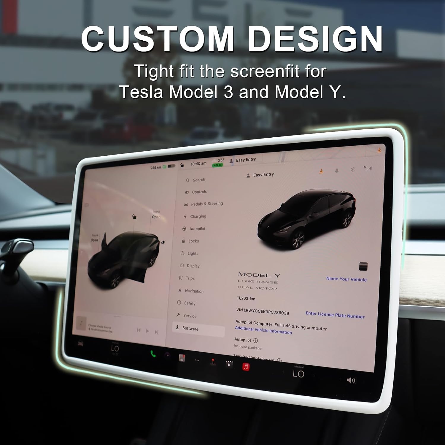 Rislobx Tesla Model 3/Y Silikon Ekran Çerçevesi 88414