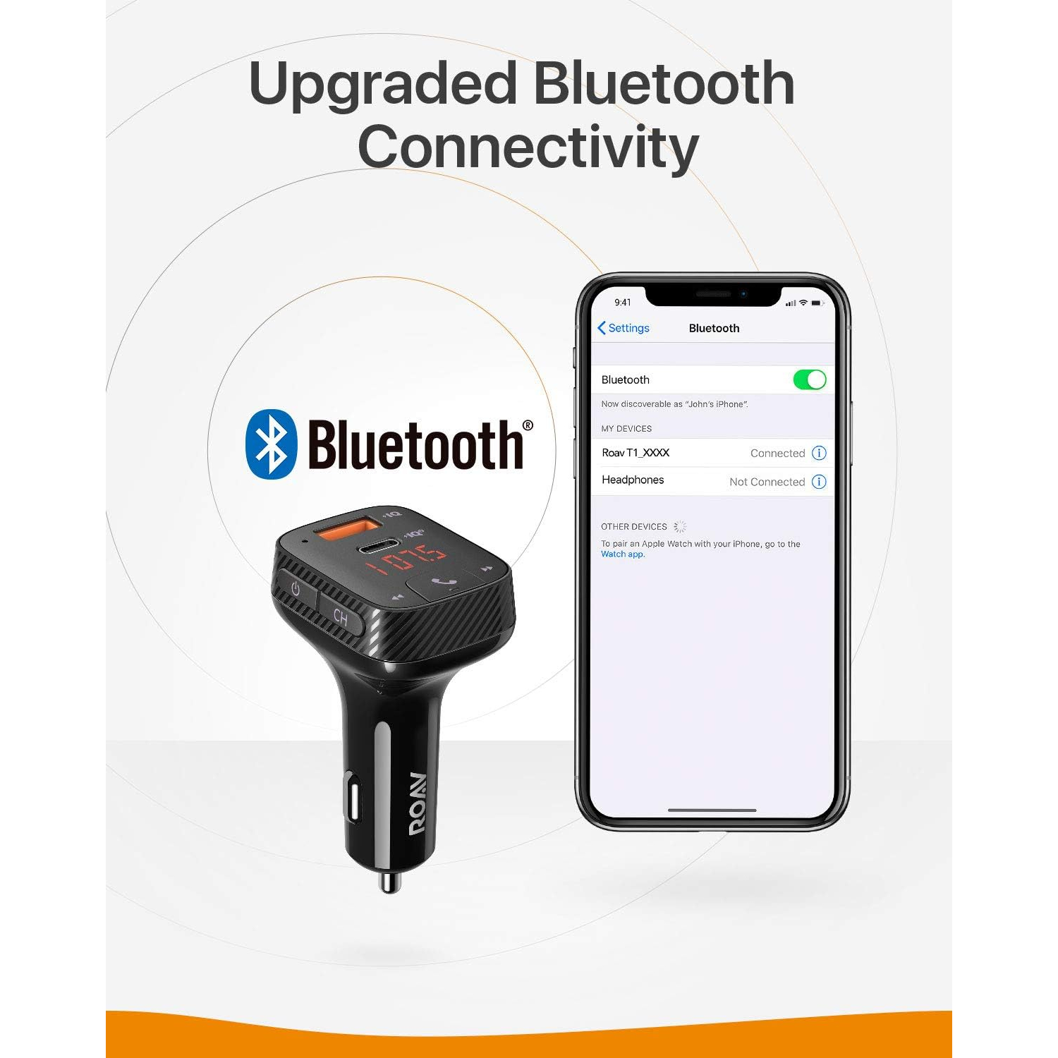 Roav Bluetooth Alıcı/FM Verici Adaptör/Araç Şarjı T2 90582