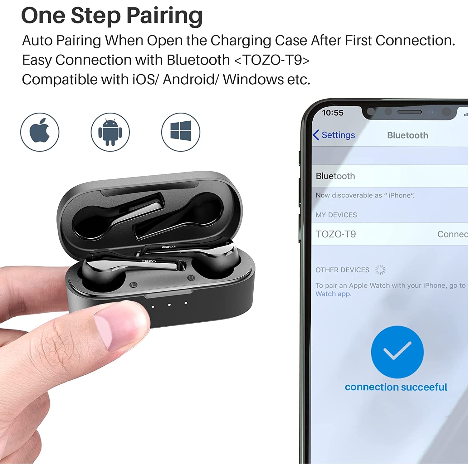 TOZO T9 Suya Dayanıklı Kablosuz Kulak İçi Kulaklık 60801
