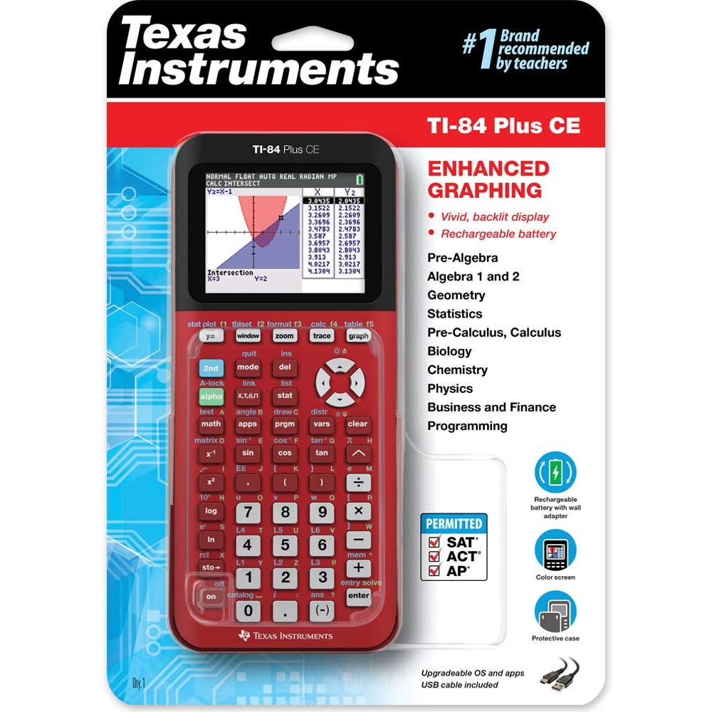 Texas Instruments TI-84 PLUS CE Hesap Makinesi (Kırmızı) 27709