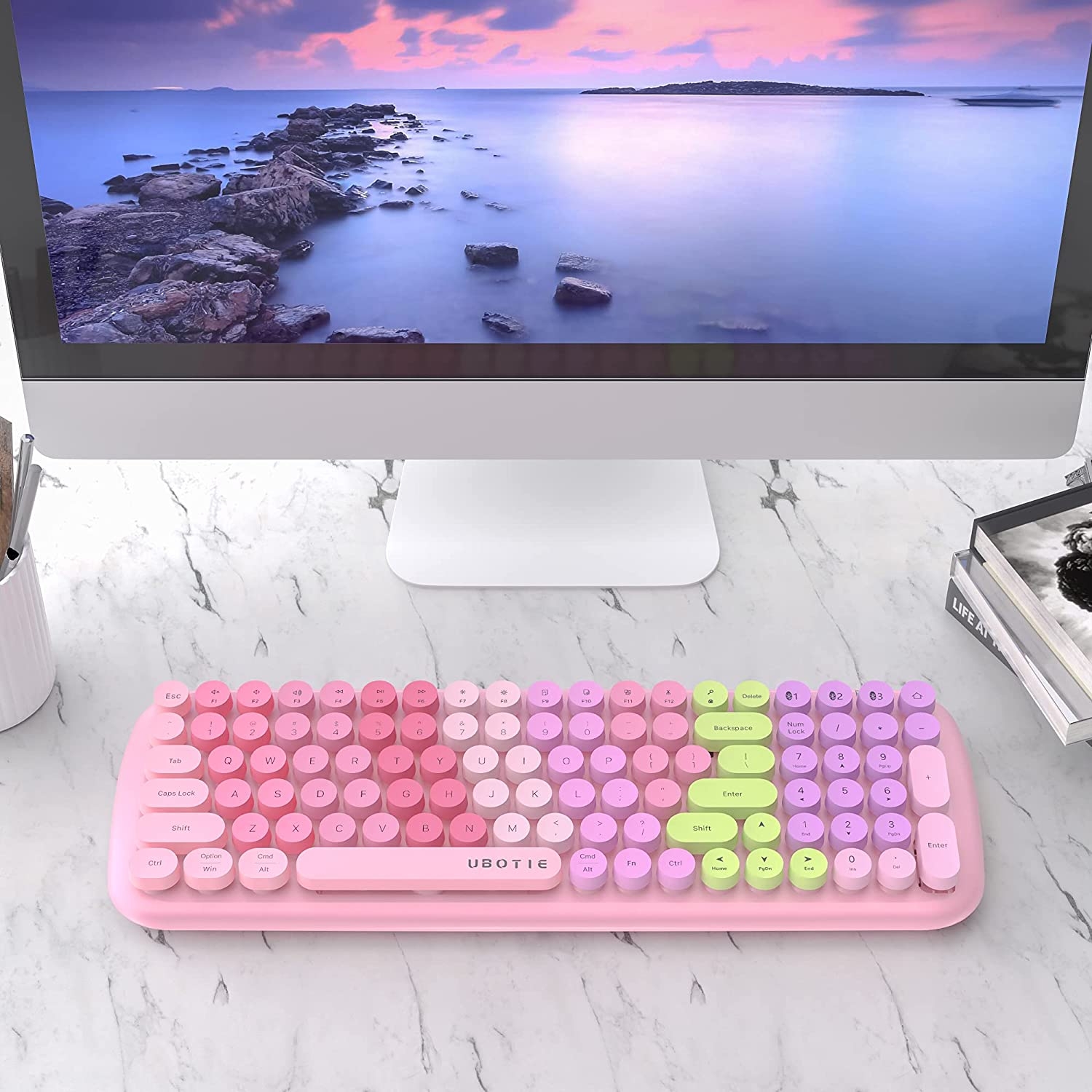 UBOTIE Renkli 100 Tuşlu Bluetooth Klavye 54804