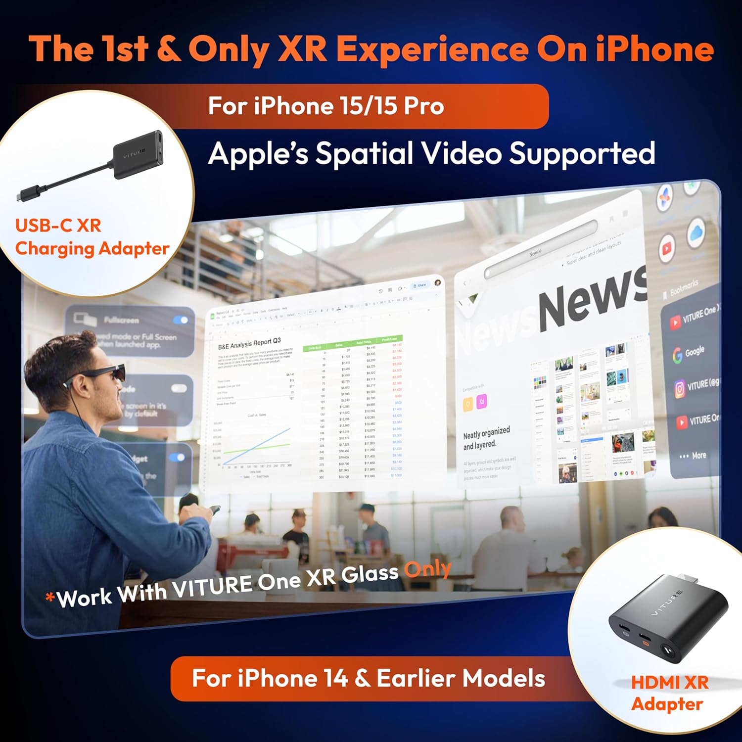 VITURE One XR/AR Akıllı Gözlük(Jet Black) 89226