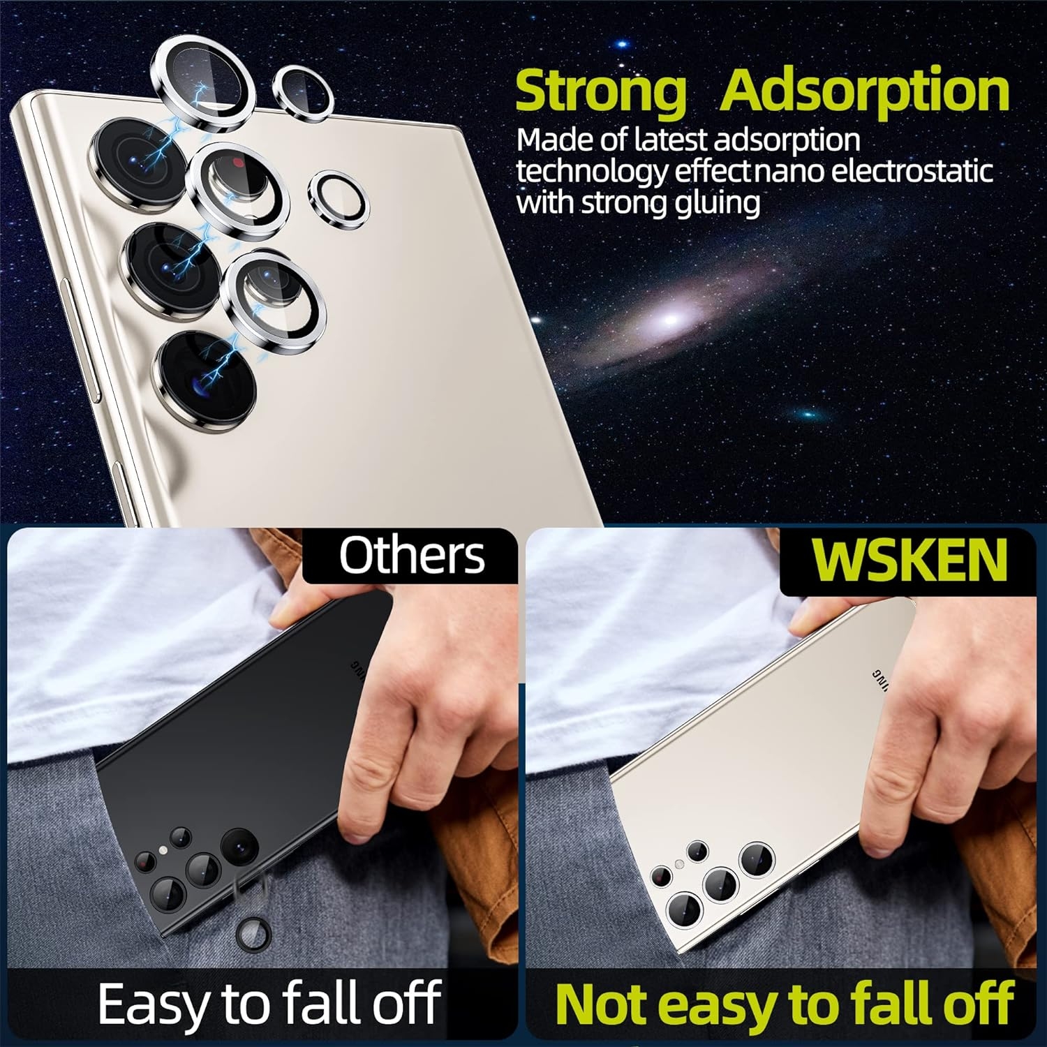 WSKEN Galaxy S23 Ultra Kamera Koruyucu 90079