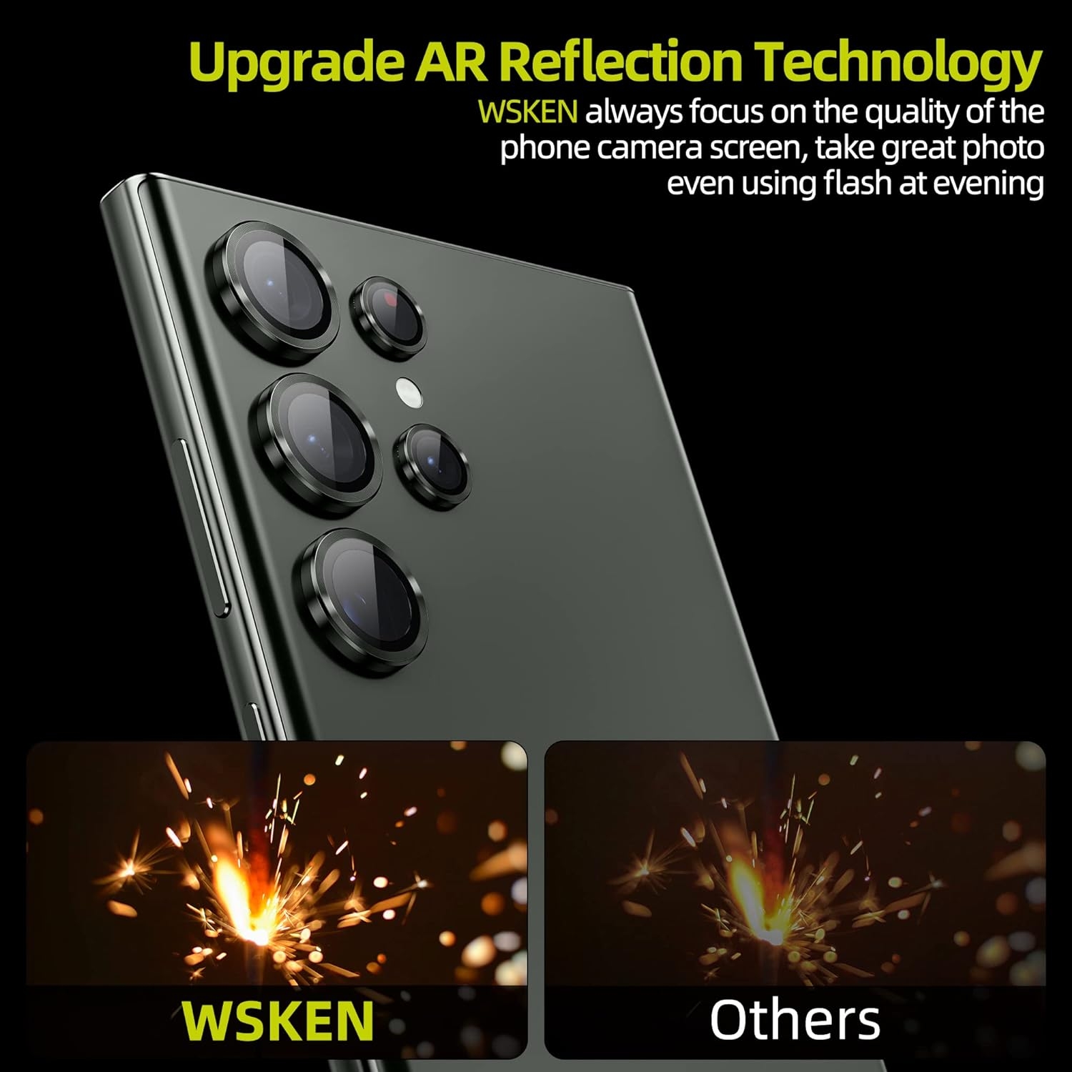 WSKEN Galaxy S23 Ultra Kamera Koruyucu 90079