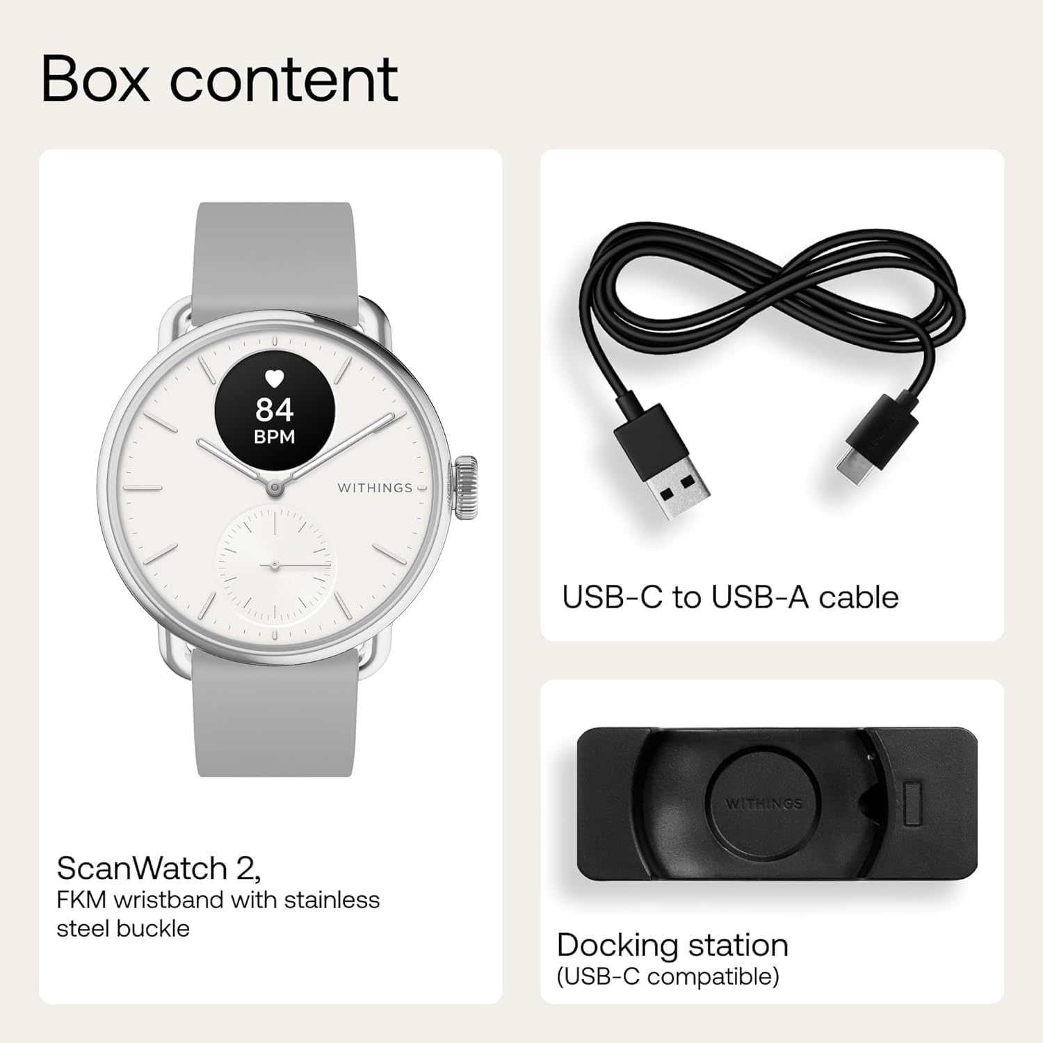 Withings ScanWatch 2 Hybrid Akıllı Saat (42mm) 93404
