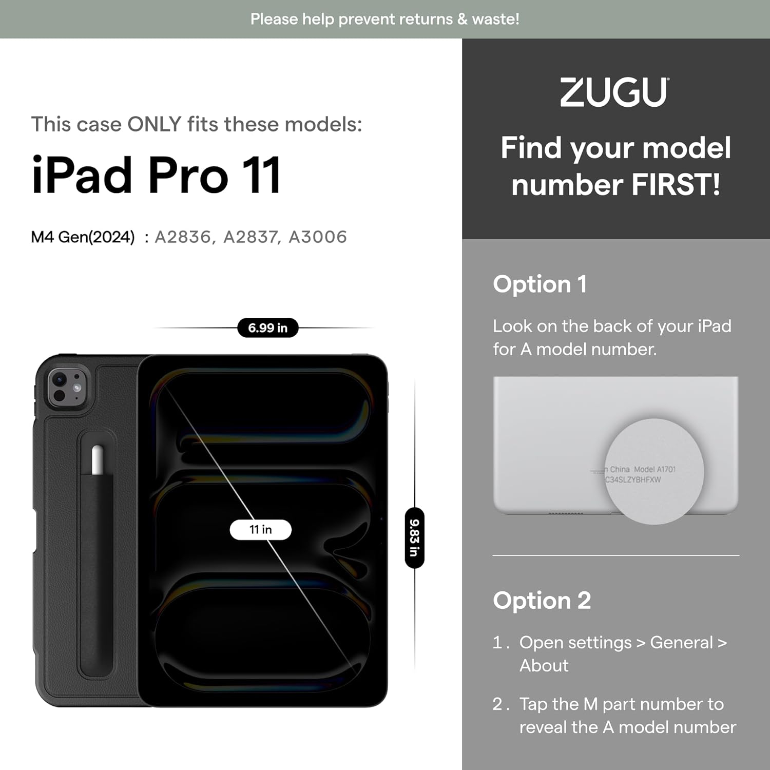 ZUGU CASE The Alpha iPad Pro M4 Kılıf (11 inç) 91848