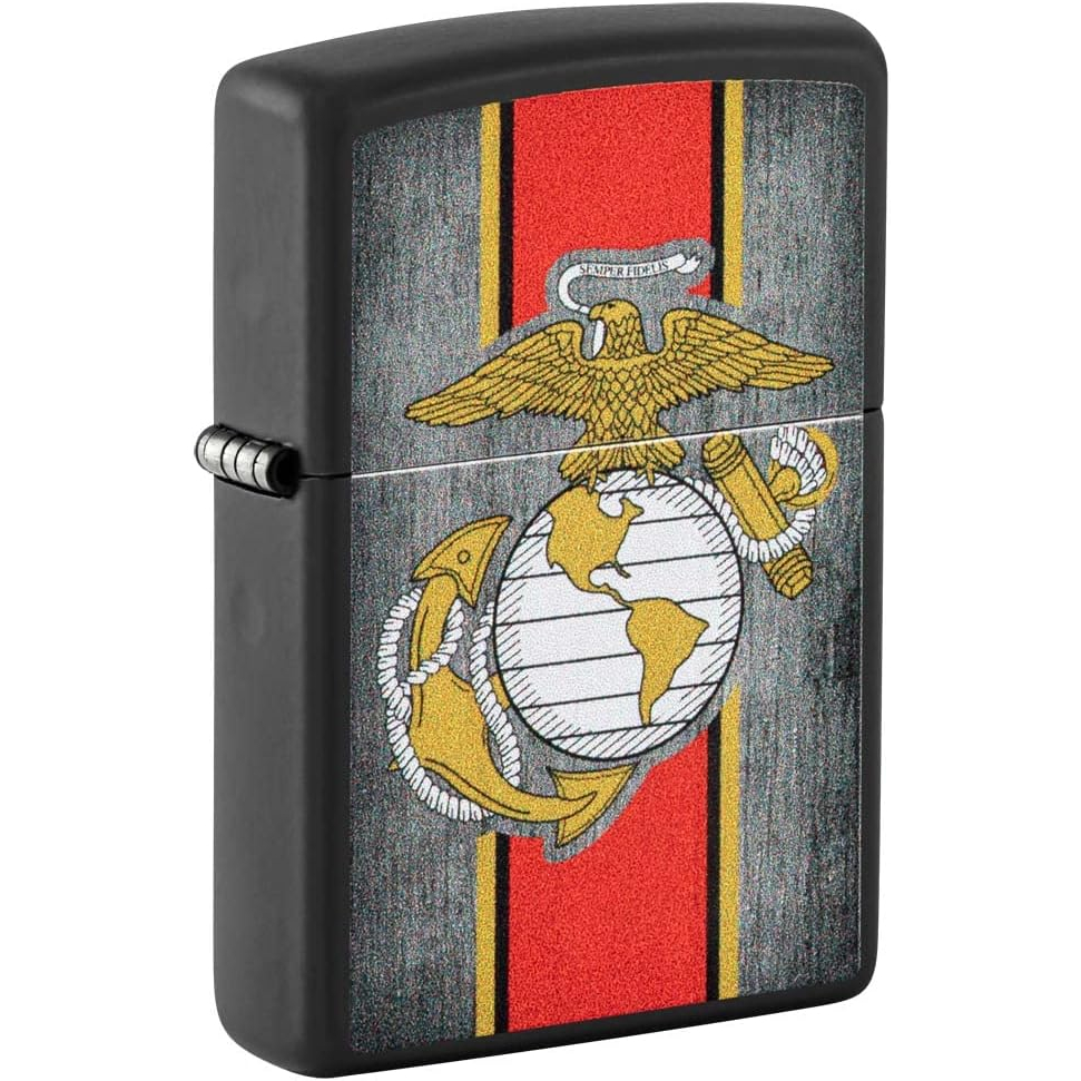 Zippo USMC Marines Renkli Logolu Mat Çakmak 90826