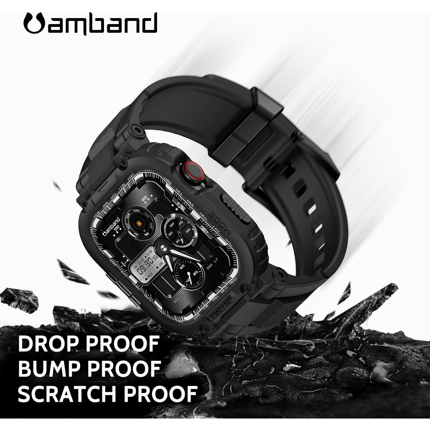 amBand Apple Watch 10 46mm M1 Sport Silikon Kayış 92868