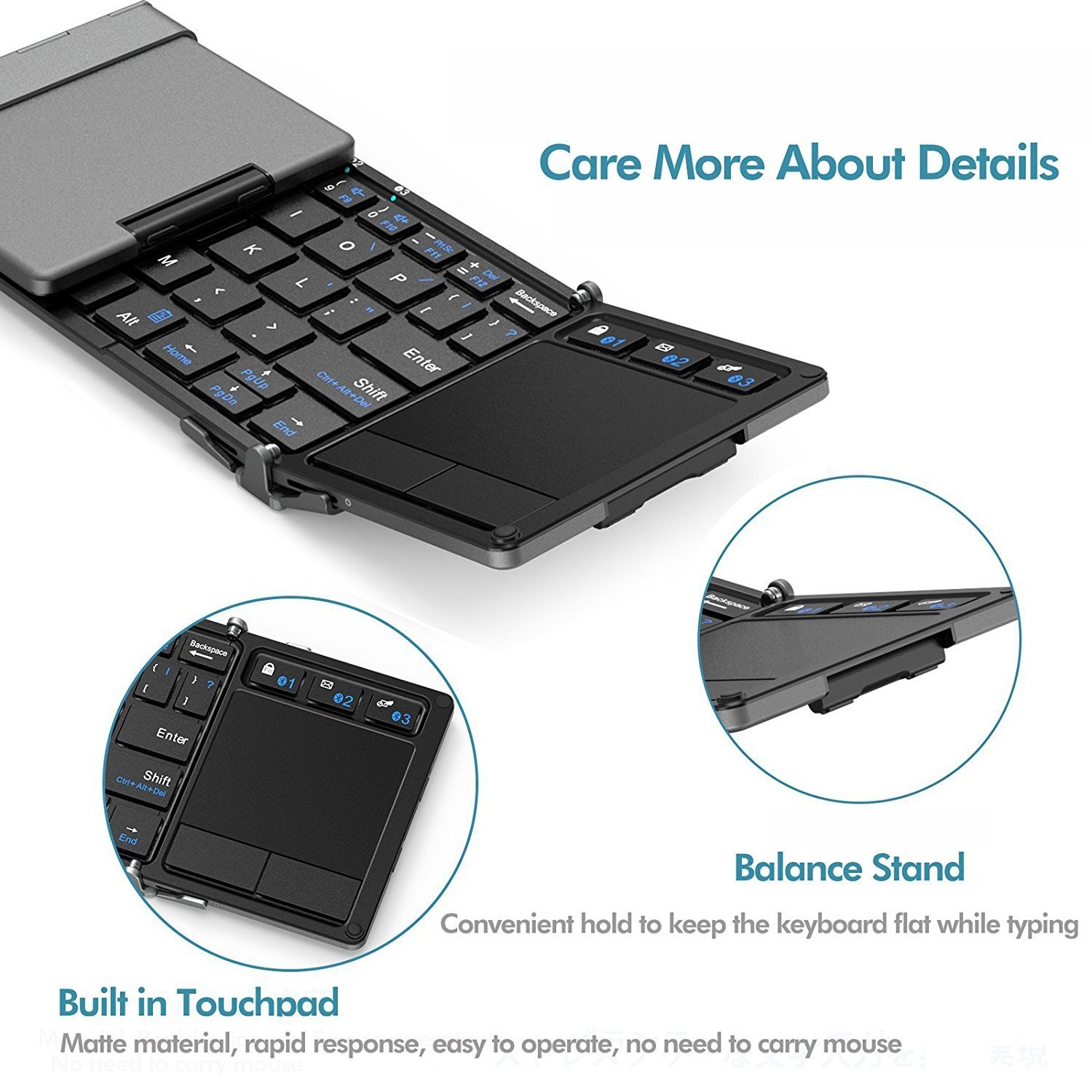 iClever Katlanabilir Touchpad Bluetooth Klavye 8044