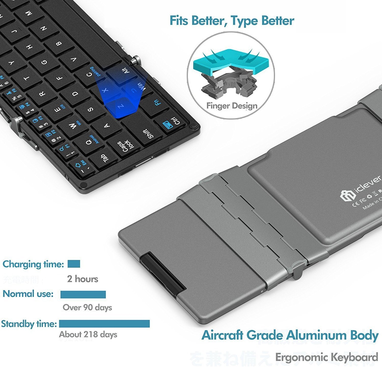 iClever Katlanabilir Touchpad Bluetooth Klavye 8044